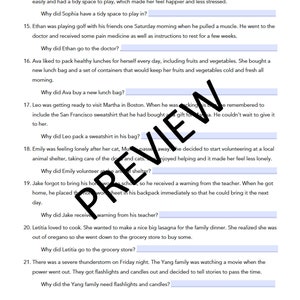 Why Questions Worksheet for Speech Therapy editable - Etsy