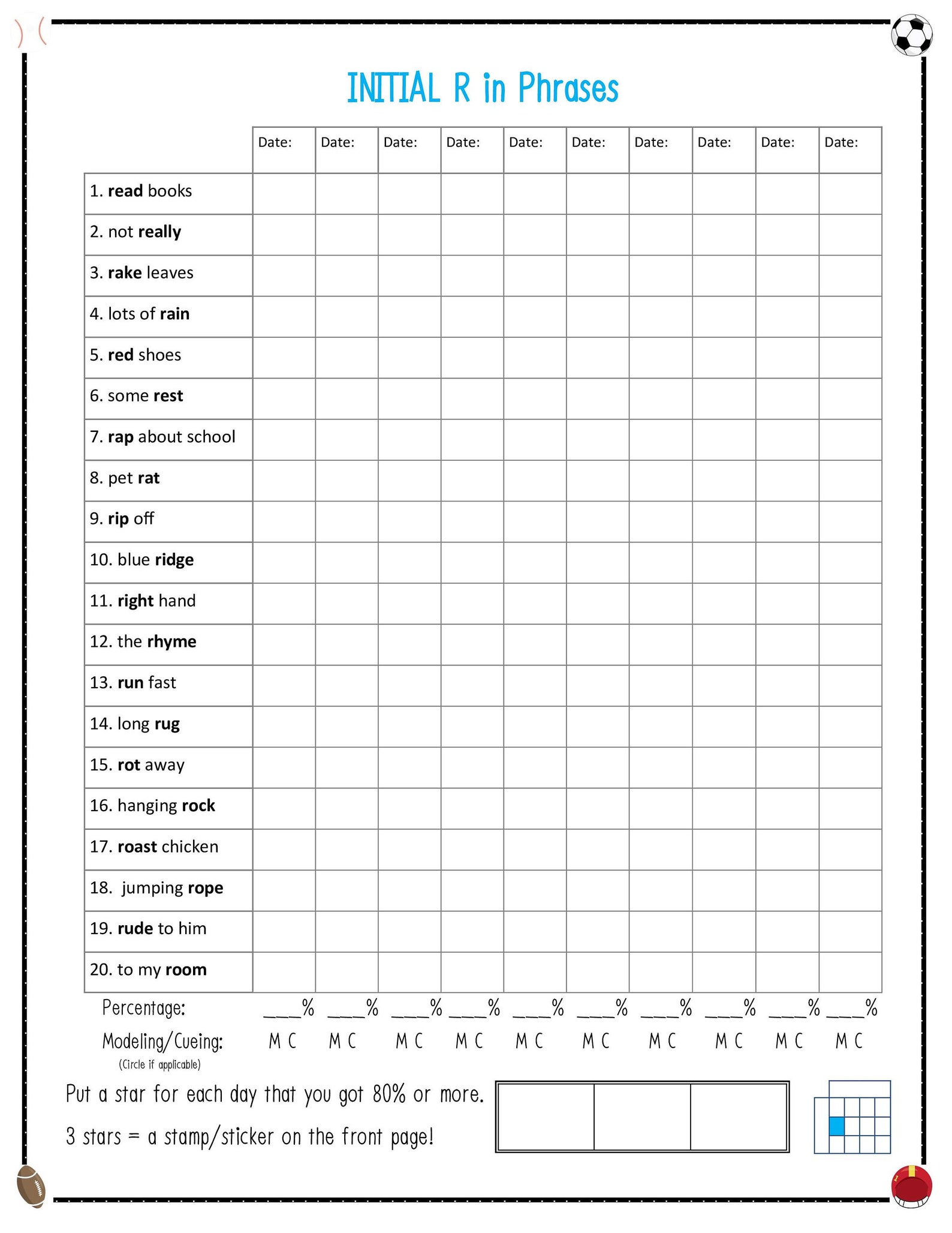 R Sound Articulation Progress Worksheets Bundle for Speech Therapy ...