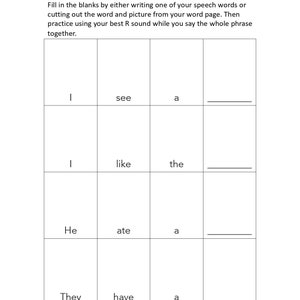 Vocalic /R/ Worksheets Bundle for Speech Therapy (editable, Fillable ...