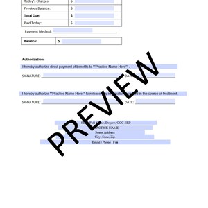 Superbill Template for Speech Therapy (editable, Fillable, Printable ...