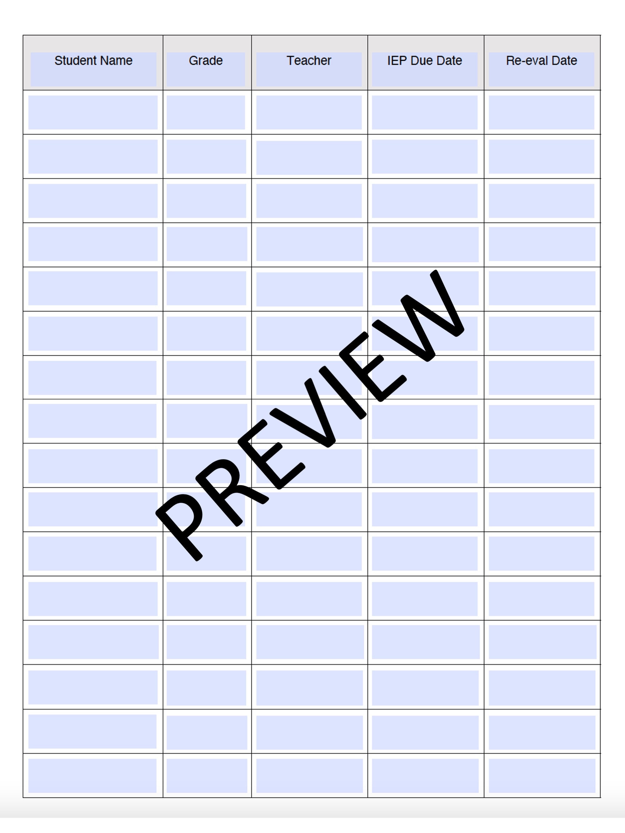 Caseload Planner Worksheet for Speech Therapy (editable, Fillable ...