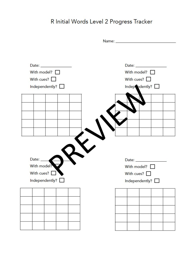 R Initial Words Picture Pages Worksheet + Progress Tracker for Speech ...
