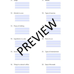 Divergent Naming Worksheet for Aphasia for Speech Therapy (editable ...
