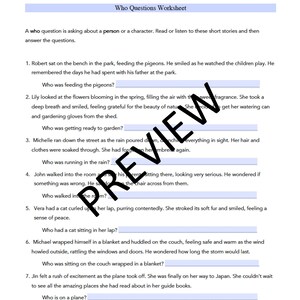 WH- Questions Worksheet Bundle for Speech Therapy (editable, Fillable ...