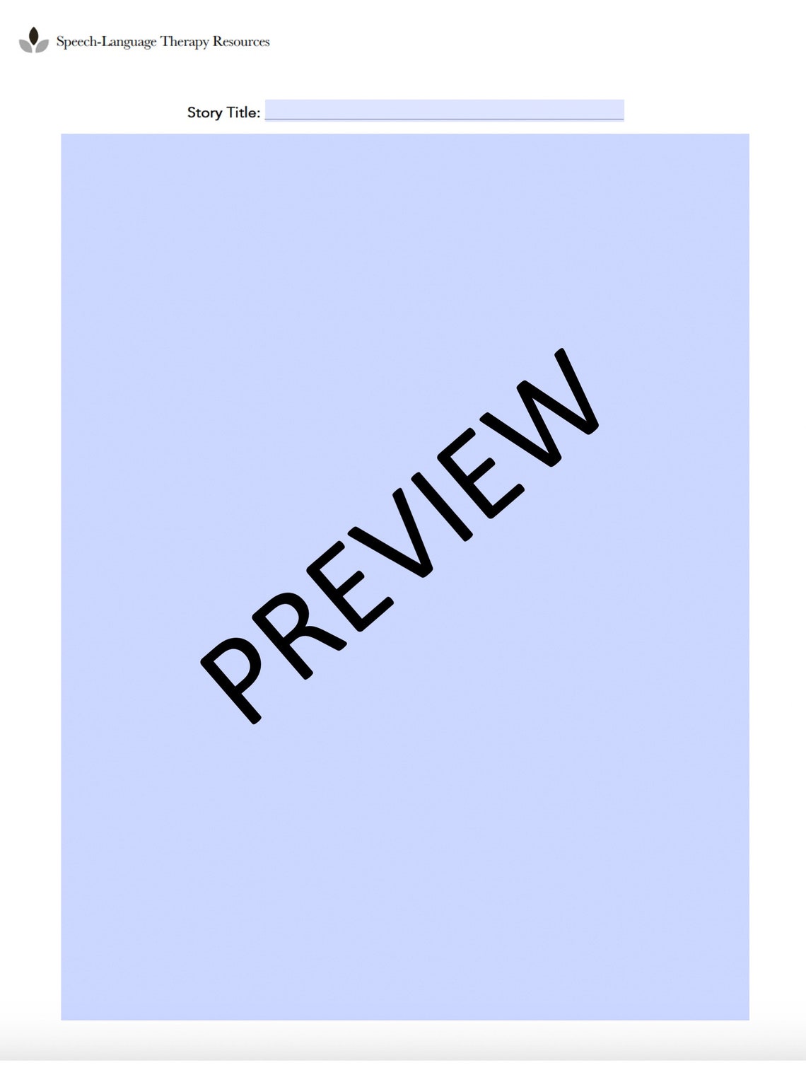 Story Telling Organizer Worksheet for Speech Therapy (editable ...