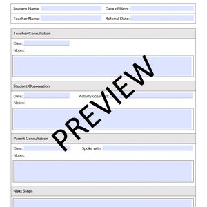 Teacher Referral Form for Speech Therapy (editable, Fillable, Printable ...