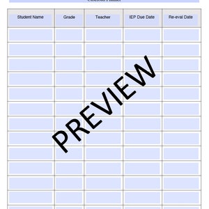 Caseload Planner Worksheet for Speech Therapy (editable, Fillable ...
