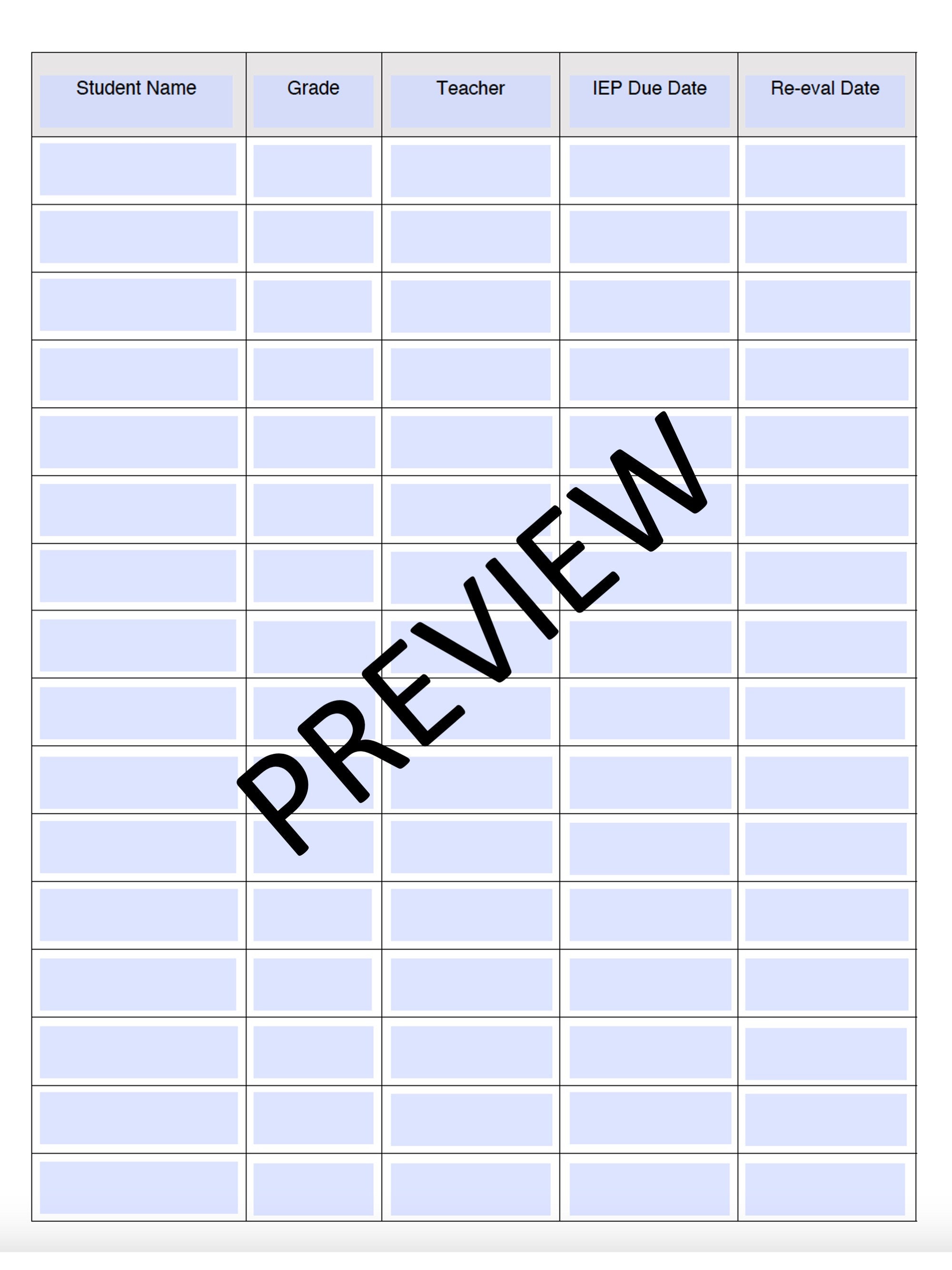 Caseload Planner Worksheet for Speech Therapy (editable, Fillable ...