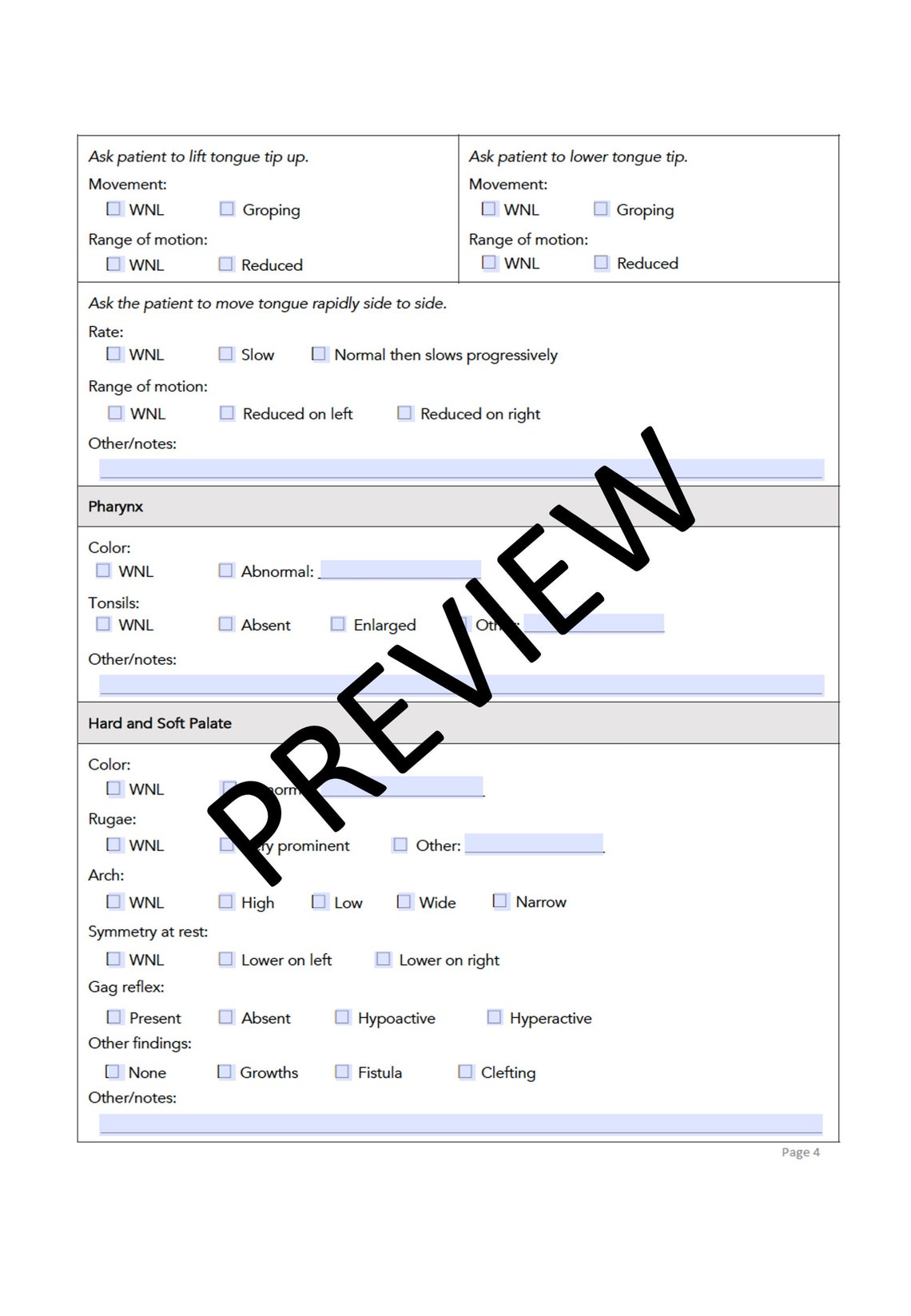 Oral Motor Assessment Worksheet for Speech Therapy (editable, Fillable ...