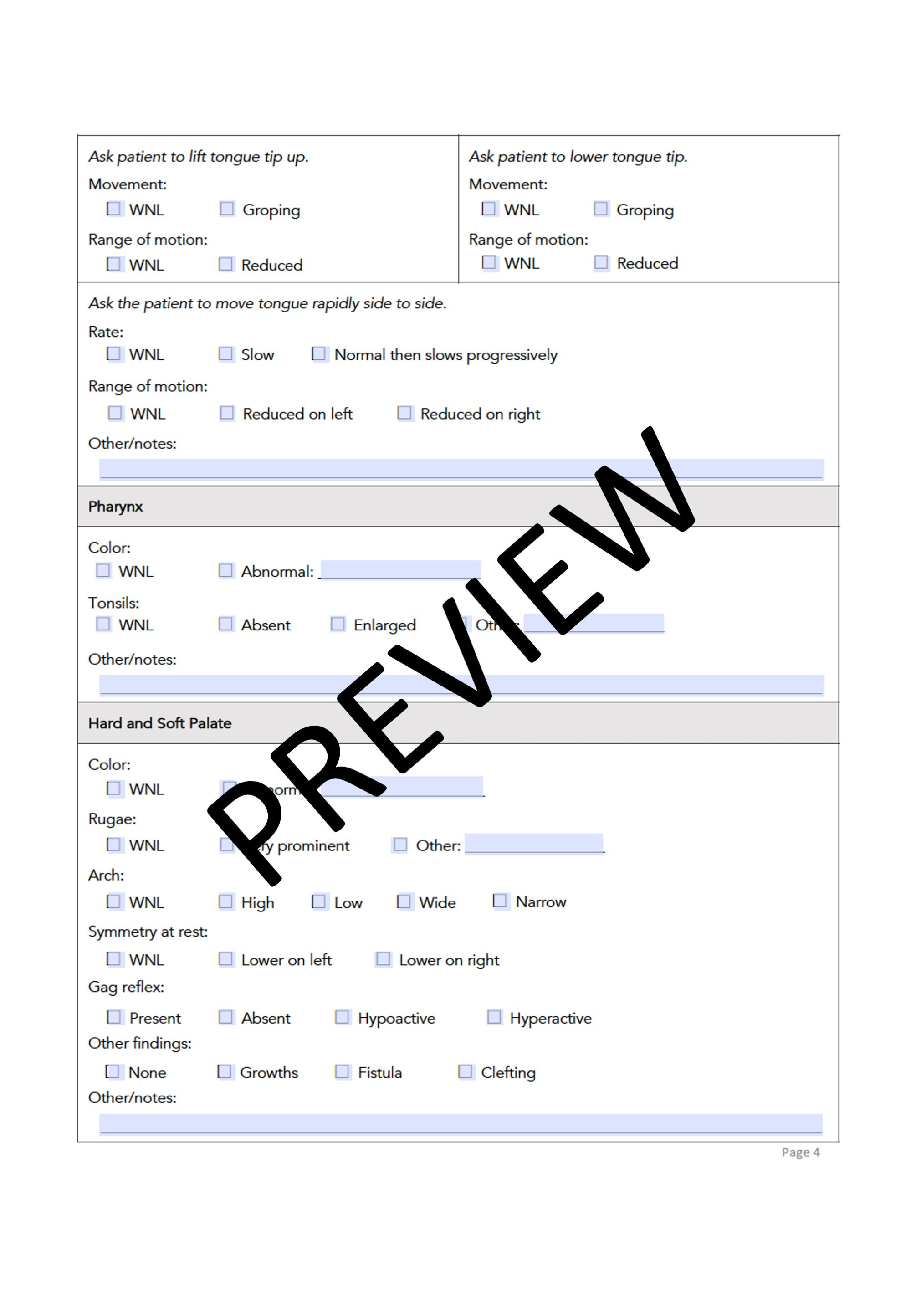 Oral Motor Assessment Worksheet for Speech Therapy (editable, Fillable ...