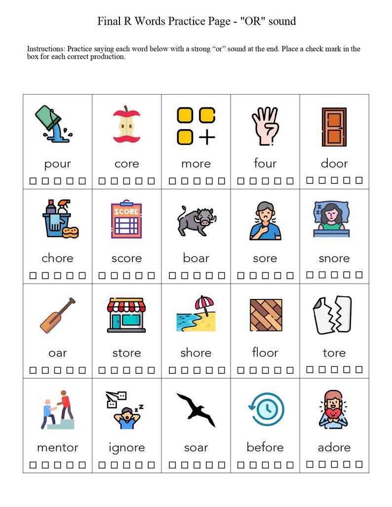 Vocalic /R/ Worksheets Bundle for Speech Therapy (editable, Fillable ...