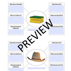 Semantic Feature Analysis Worksheet for Speech Therapy (editable ...