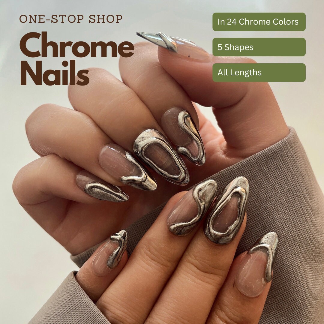 Lé FRENCH TIPS2310-1 'enchanted Chrome' Customize in 24 Chrome Colors L ...