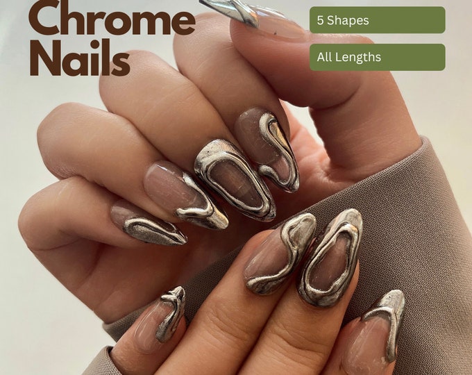Lé FRENCH TIPS-#2310-1 'enchanted Chrome' Customize in 24 Chrome Colors ...