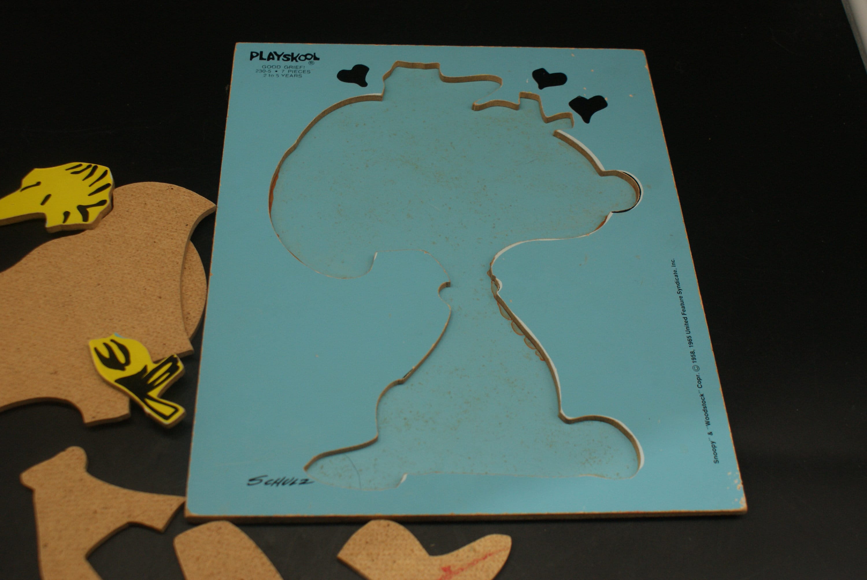 Playskool Snoopy Puzzle Vintage Wooden Puzzle Shows Peanuts Snoopy ...