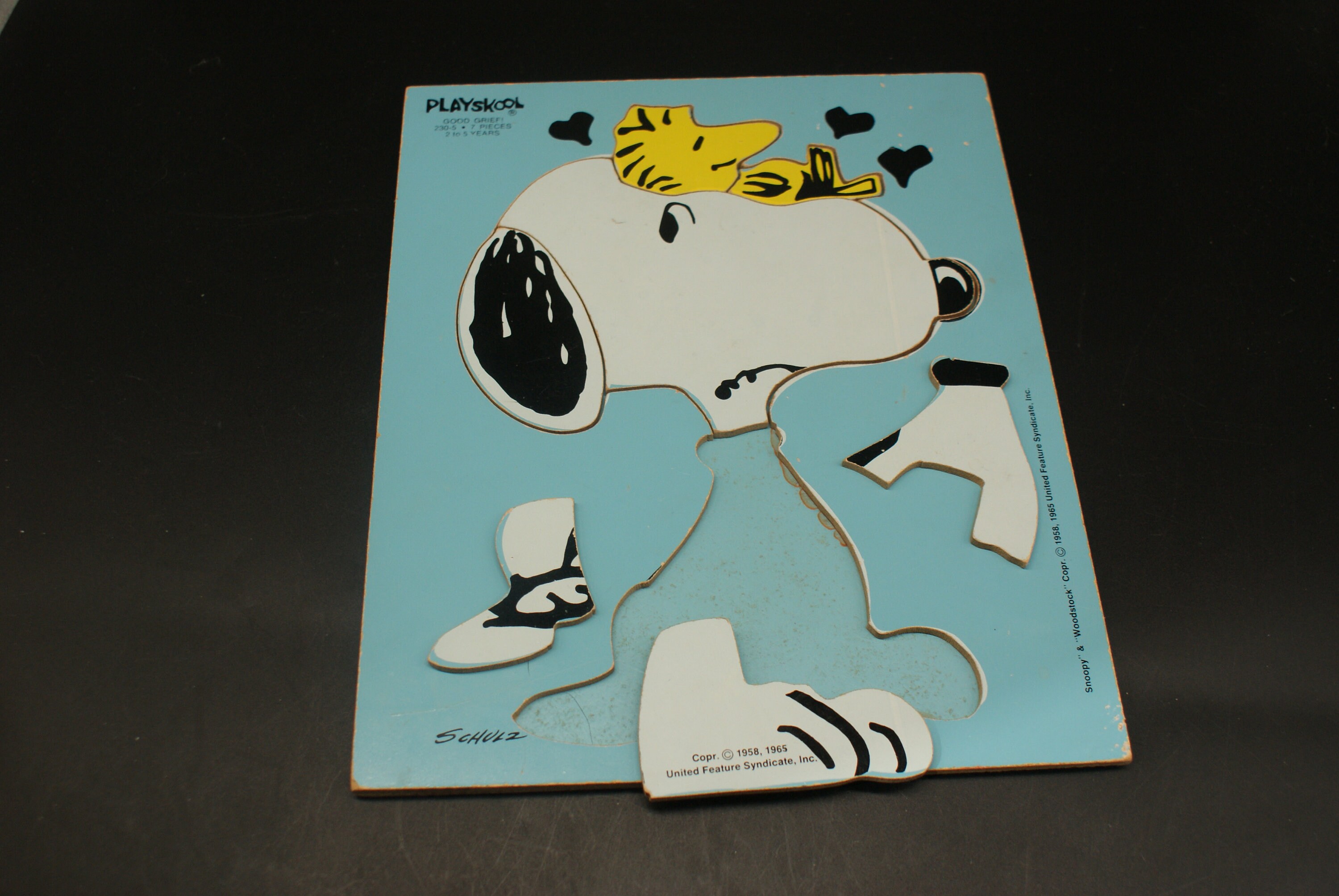 Playskool Snoopy Puzzle Vintage Wooden Puzzle Shows Peanuts Snoopy ...