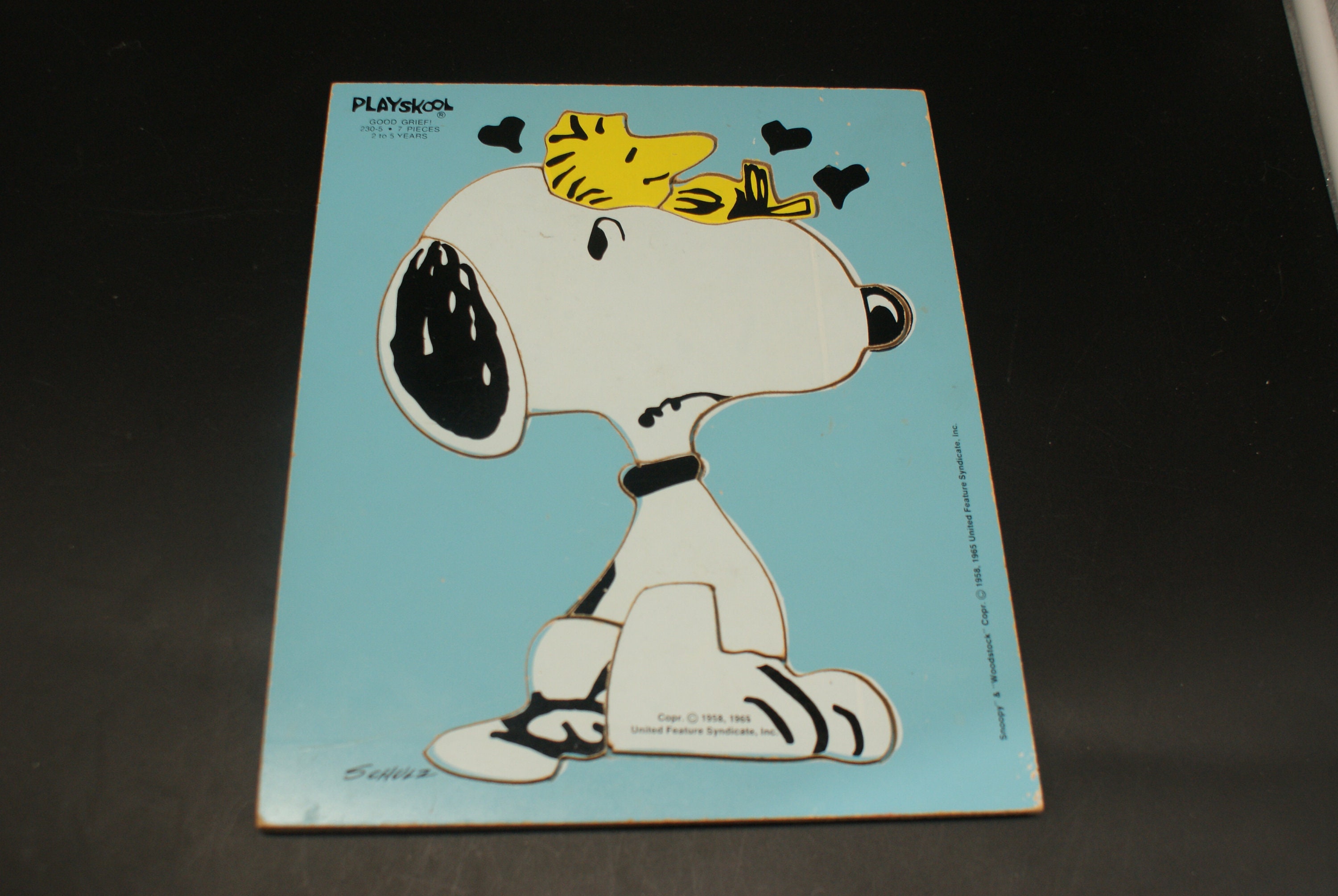 Playskool Snoopy Puzzle Vintage Wooden Puzzle Shows Peanuts Snoopy ...