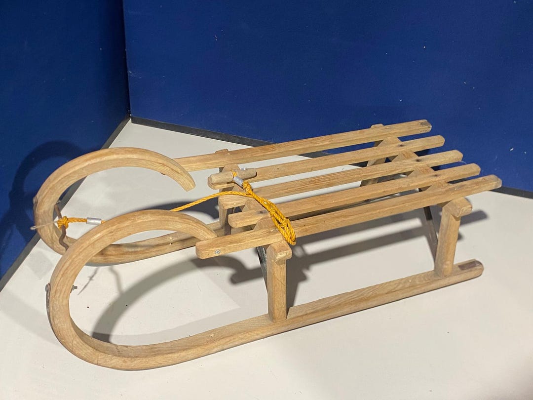 Vintage Beech Wood Sleigh: Traditional Christmas Snow Sledge - Etsy