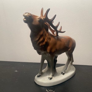 Vintage West German Pottery Stag Figurine: PM&M Mid-century Ornament - Etsy