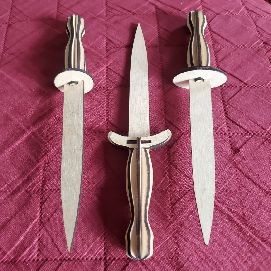 Laser Cut File 3 Wood Daggers Knives Medieval Costume SVG DXF - Etsy