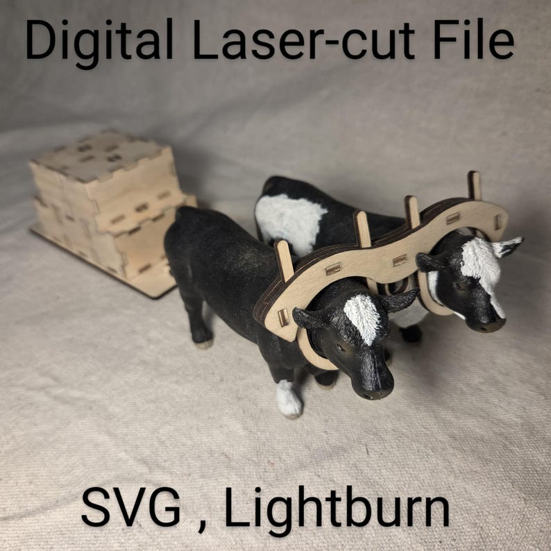 Digitale Laser Cut Datei - Ochse Zugjoch, Schlitten & Gewichte Maßstab ...