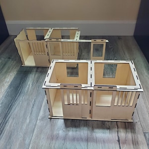 Laser Cut File Horse Barn Stalls Stables for Toy Model Horses SVG & DXF ...