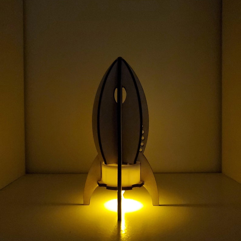 Laser Cut File 3D Rocket Space Ship Puzzle With Tea Light Engine SVG ...