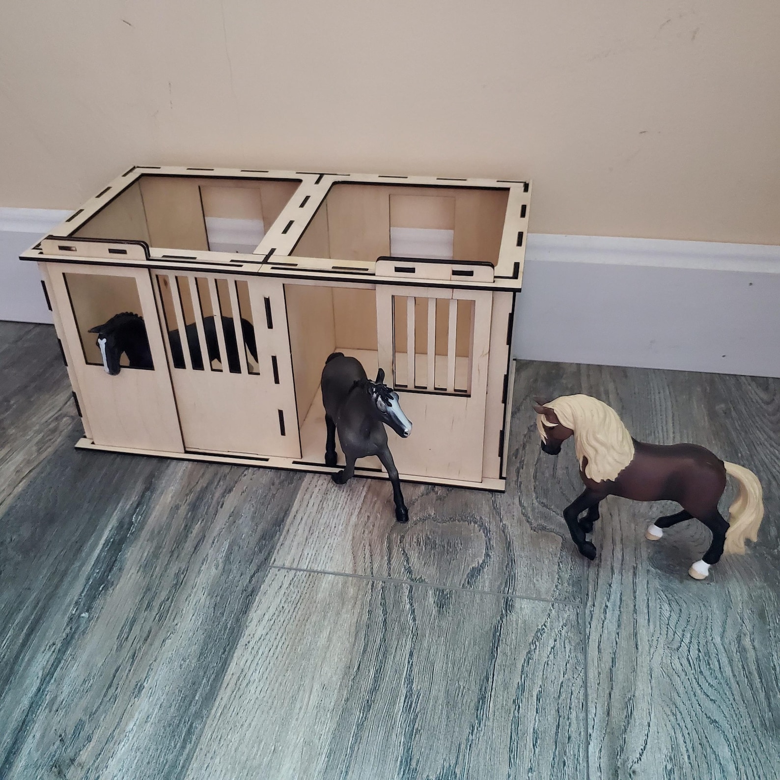 Laser Cut File Horse Barn Stalls Stables for Toy Model Horses SVG & DXF ...