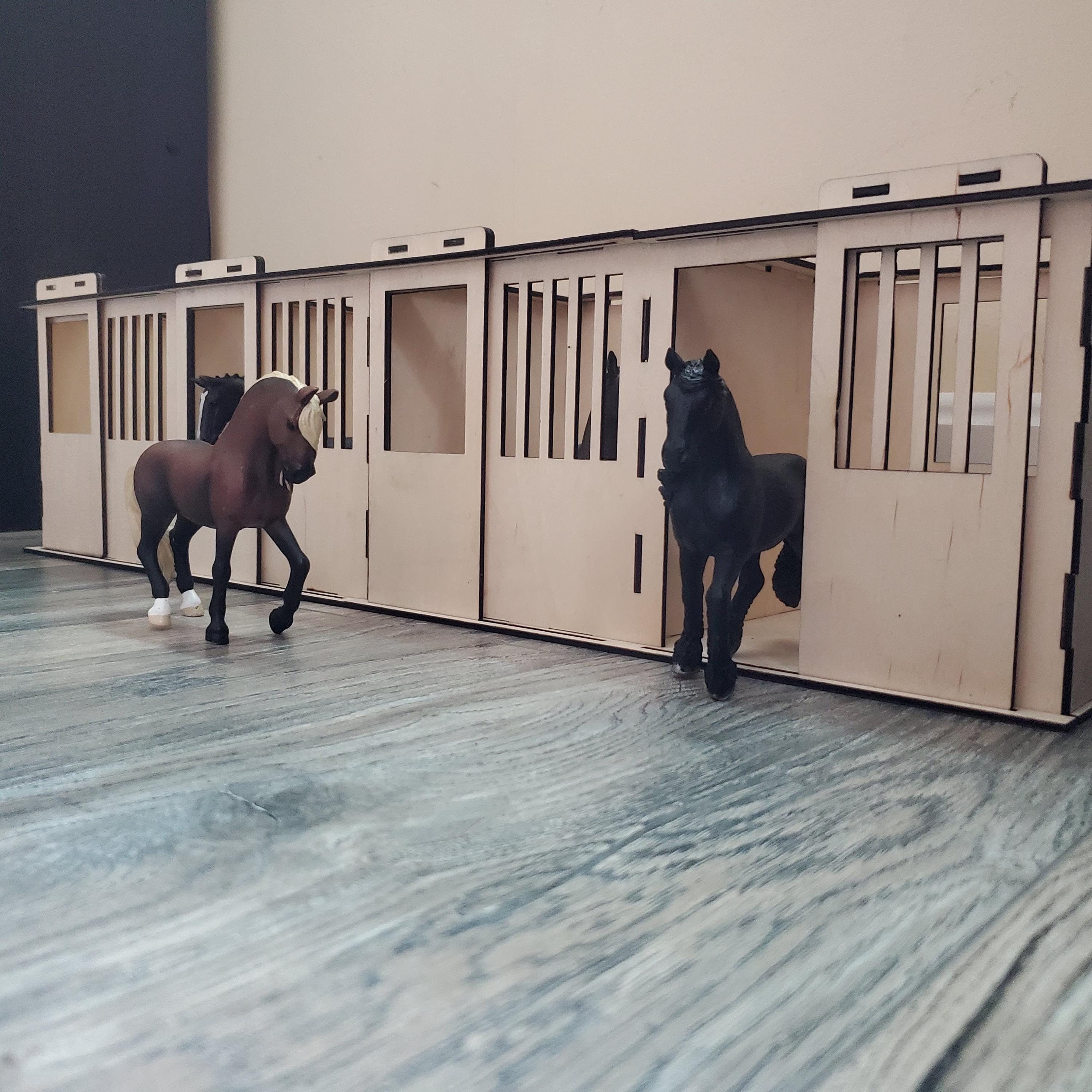 Laser Cut File Horse Barn Stalls Stables for Toy Model Horses SVG & DXF ...