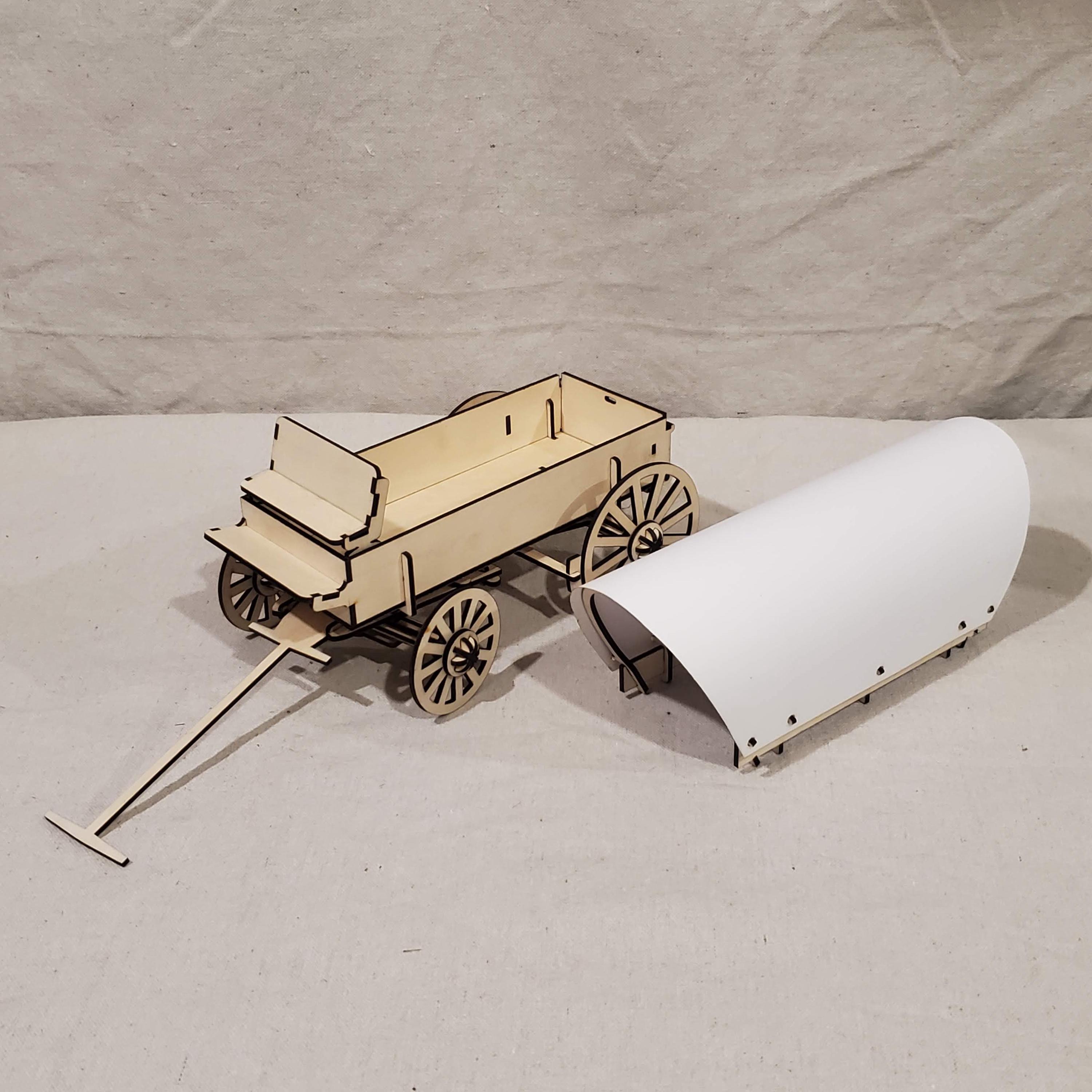 Laser Cut File 1:24 Scale 19th Century Covered / Farm Wagon SVG, DXF ...