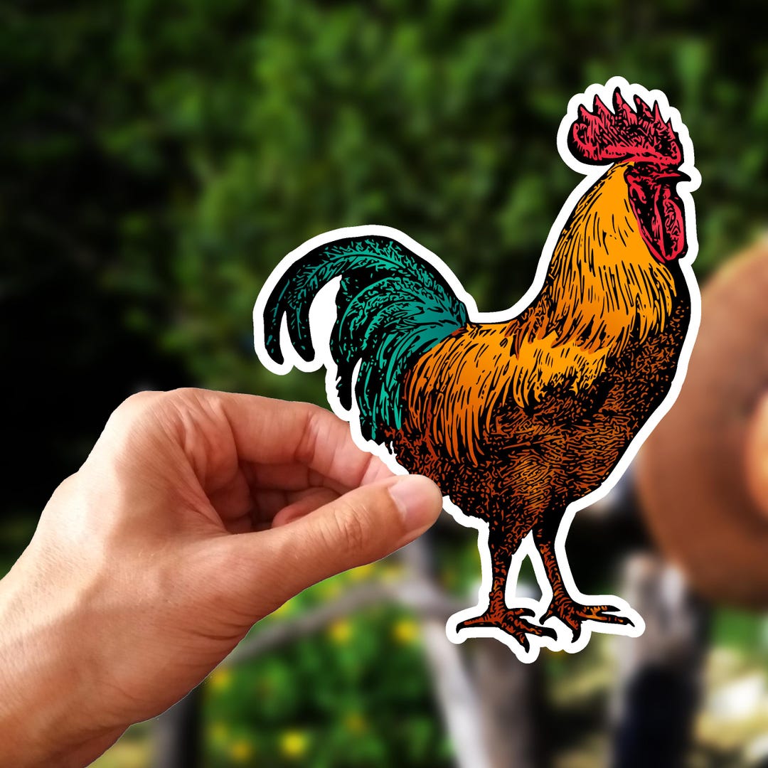 Colorful Vibrant Vintage Rooster Sticker Farmhouse Decor Gift for Her ...