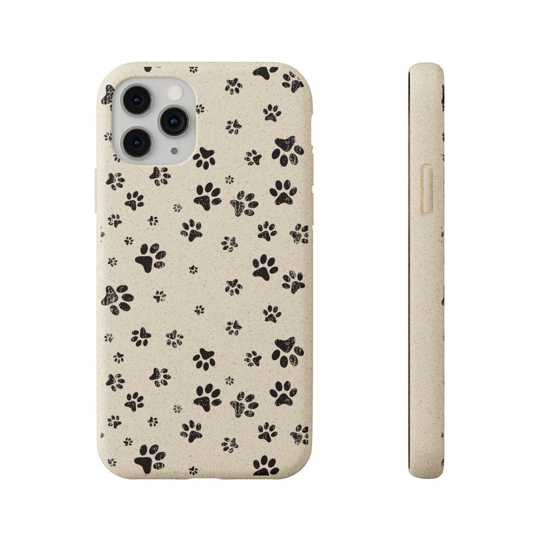 Biodegradable Cases, Eco-friendly Cat Paw Print Phone Cover, Earthy ...