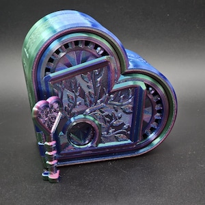 3D Printed Gear Heart Lock Box: Personalized Keepsake - Etsy
