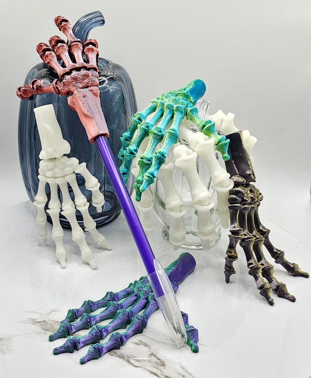Flexi Skeleton Pen Topper /fidget Hand / Skeleton Hand / Single or ...