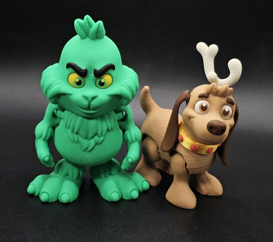 The Grinch / Max / Individual or Pair Option / 3d Printed / Articulated ...