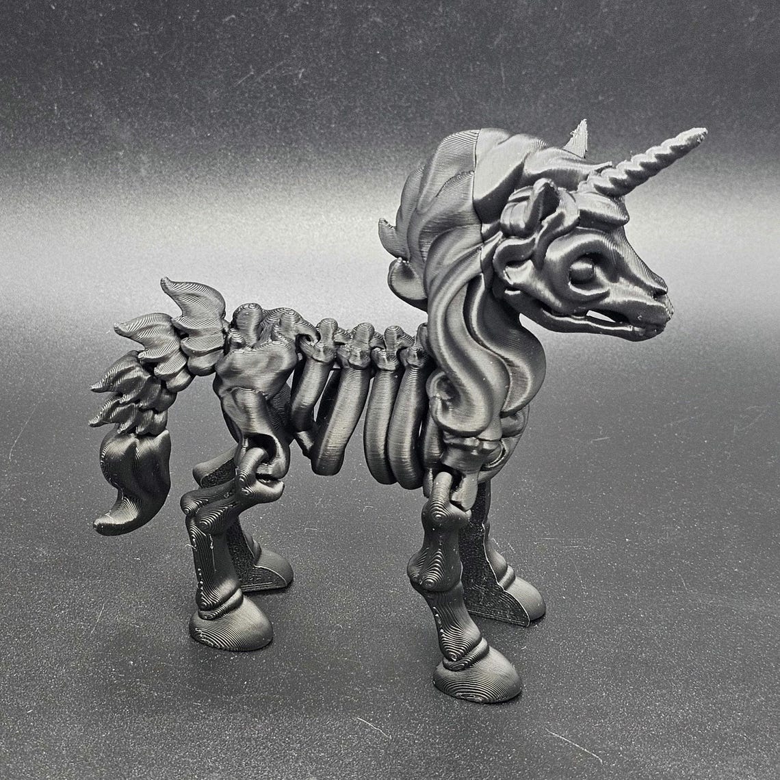 3D Printed Skeleton Unicorn, Articulated Pet, Spooky Decor - Etsy