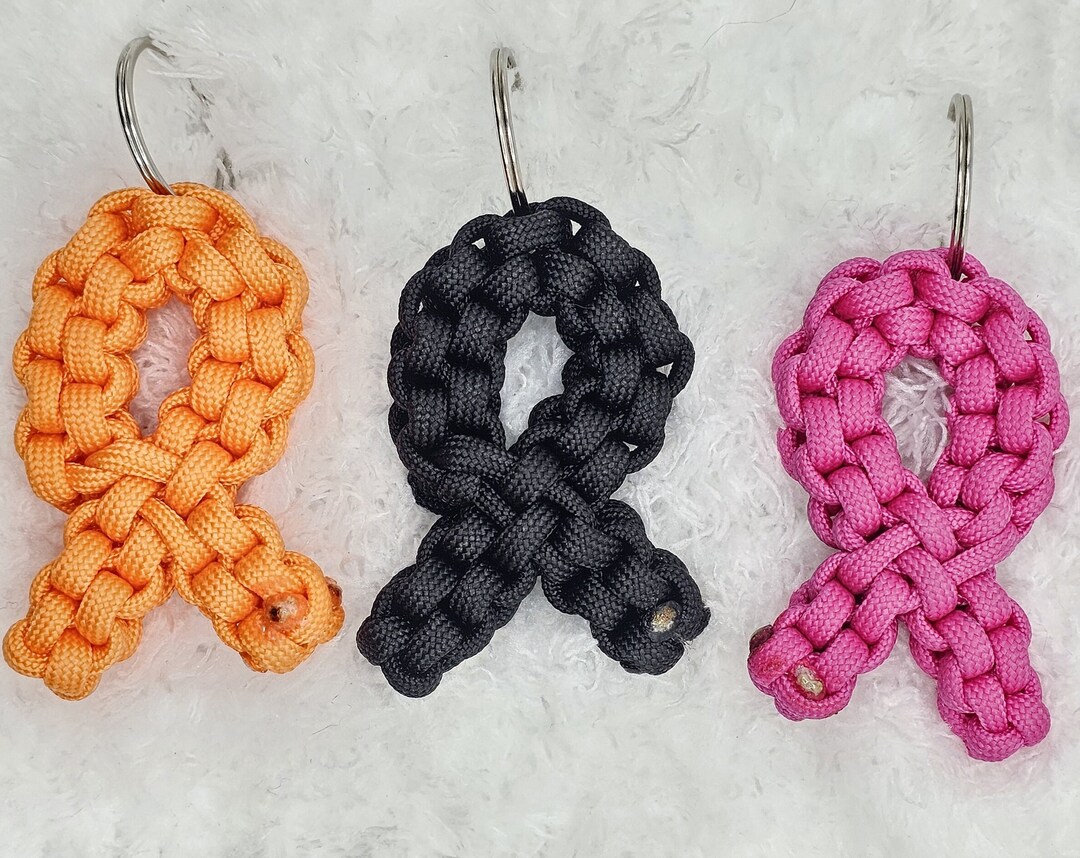 Cancer Awareness Ribbon Keychains / Paracord Ribbon / Handmade - Etsy