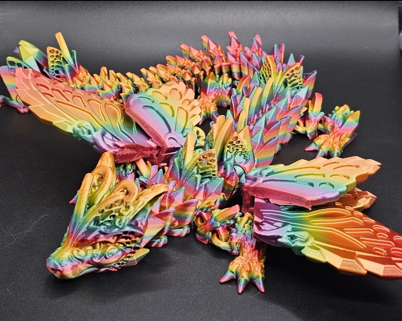 Crystal Wing Dragon Long Tail/ Articulated Dragon / Sensory Fidget - Etsy