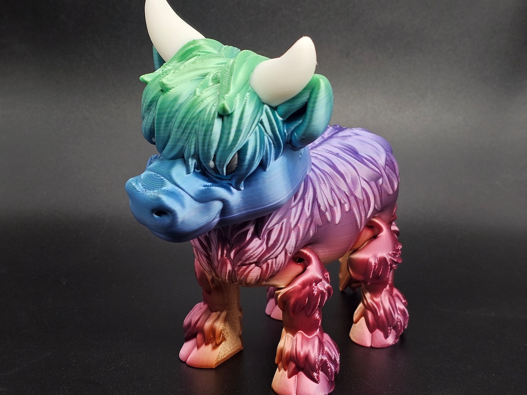 Highland Cow/ 3D Printed / Sensory Fidget/ Personalize in Many ...