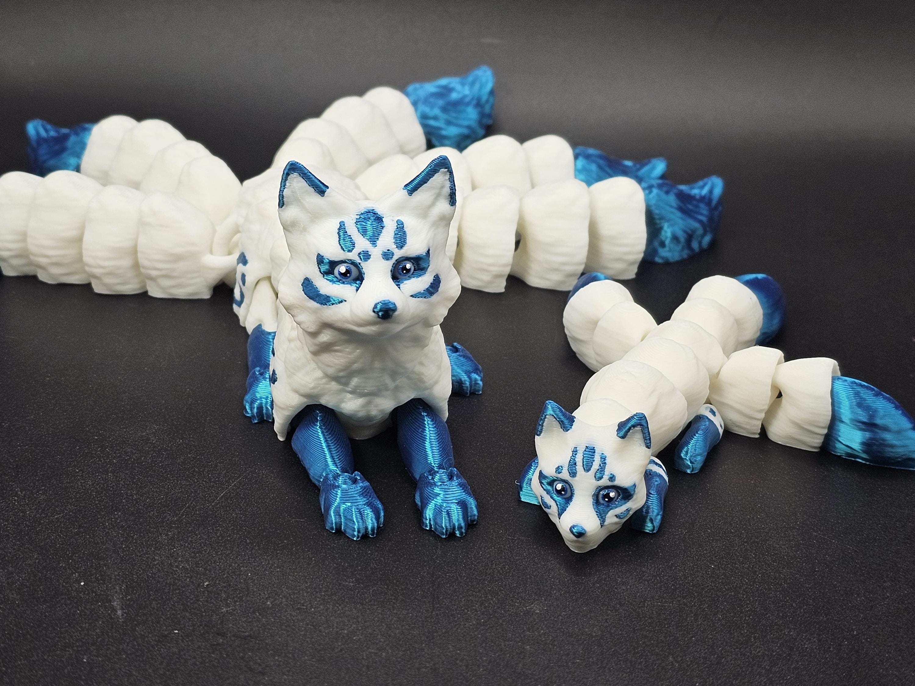 3D Print Articulated Kitsune Fox & Pup - Flexi Sensory Fidget / Custom ...