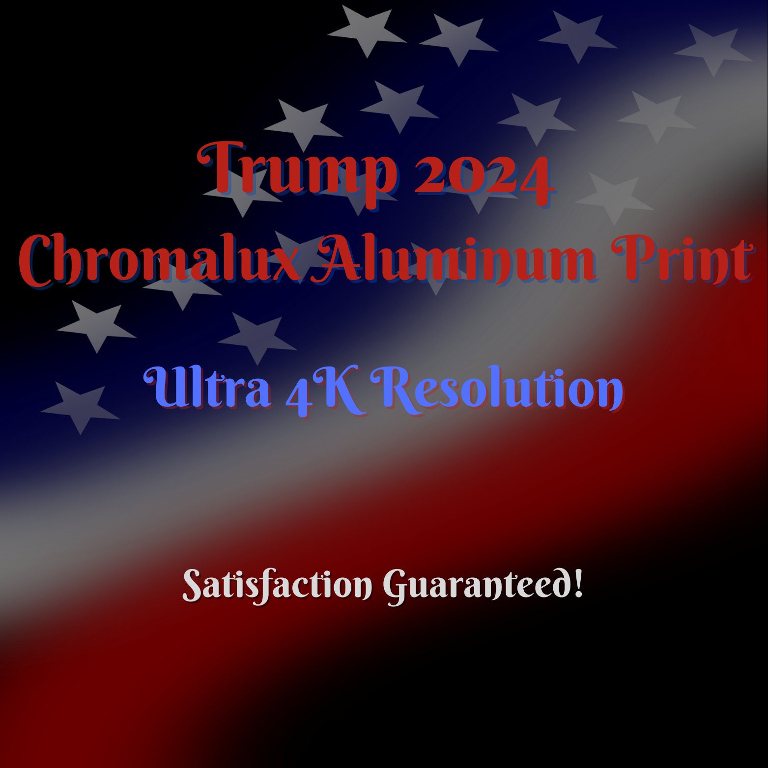 4K Resolution 45th President Donald Trump Artwork on Chromalux Aluminum ...