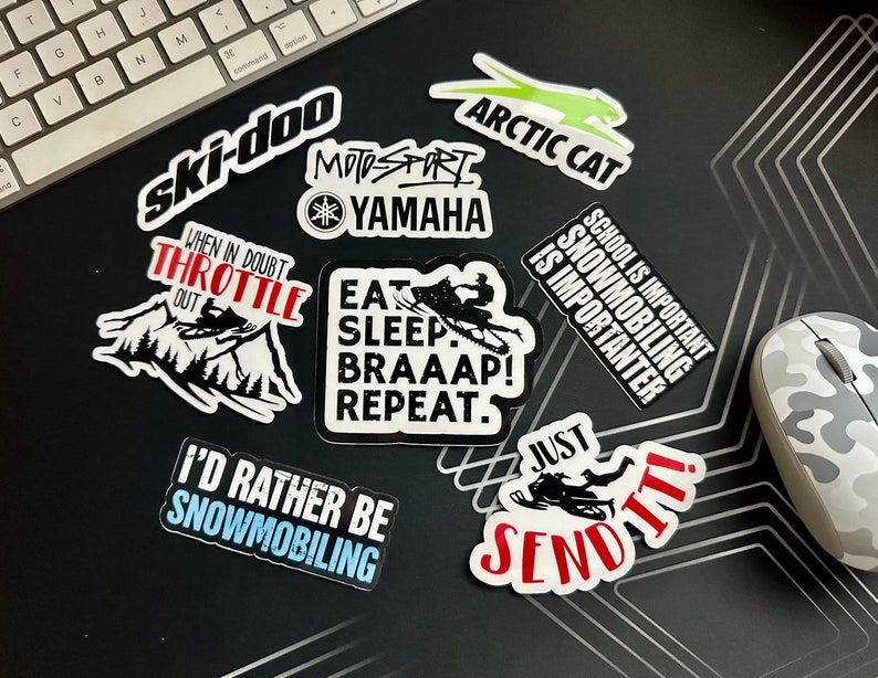 Snowmobile Vinyl Sticker Pack - Etsy