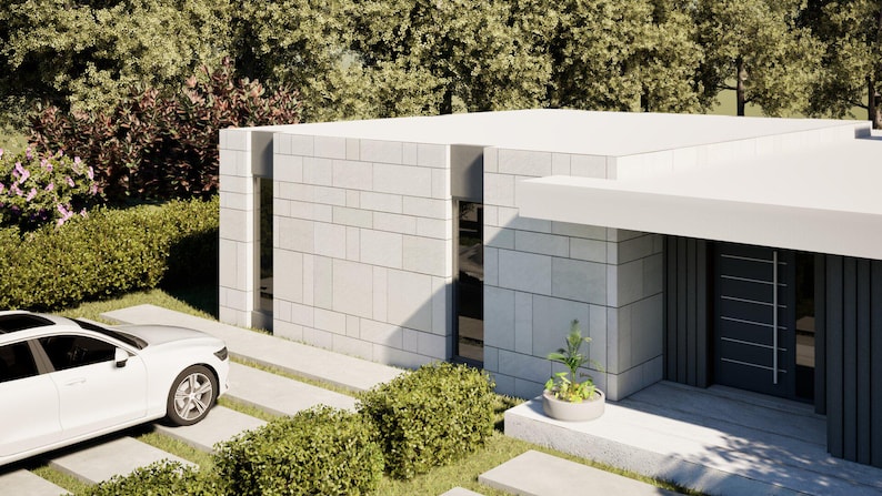 Ultra Modern Single Story Open Concept House Plan, 2 Bedroom, 2 ...