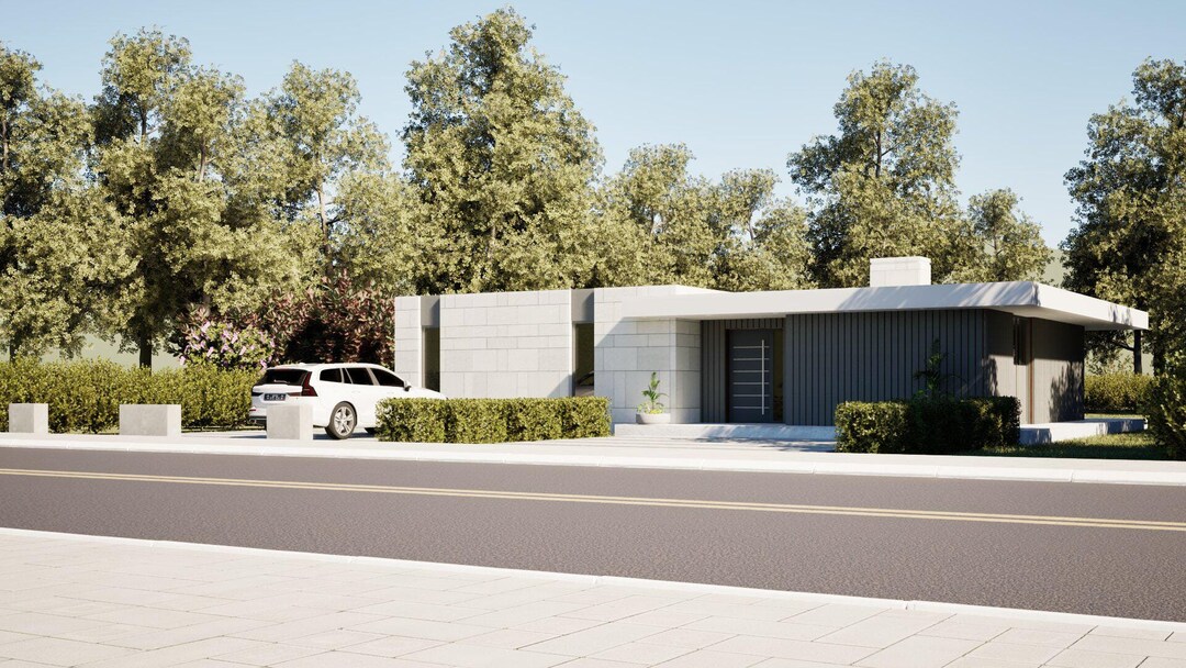 Ultra Modern Single Story Open Concept House Plan, 2 Bedroom, 2 ...