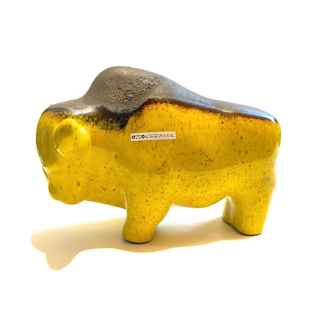 Otto Keramik XL Yellow Fat Lava Ceramic Bull Pottery Large - Etsy UK