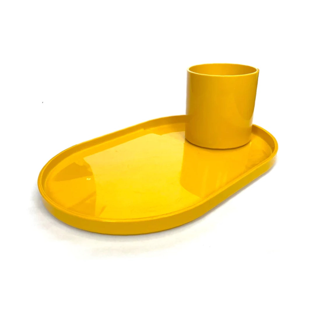 Retro Crayonne Input Plate & Beaker Set in Mustard Yellow Vintage Space ...