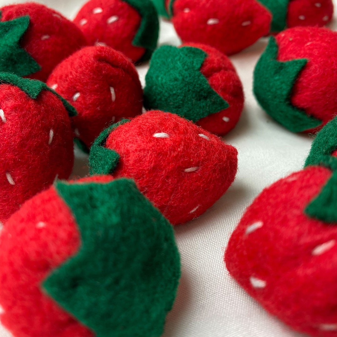 Hand-stitched Felt Food, Pretend Play Classic Strawberries - Etsy