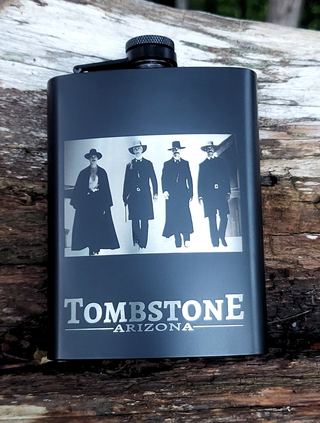 Tombstone Wyatt Earp, Doc Holliday Black Stainless Hip Flask 8 Oz. - Etsy