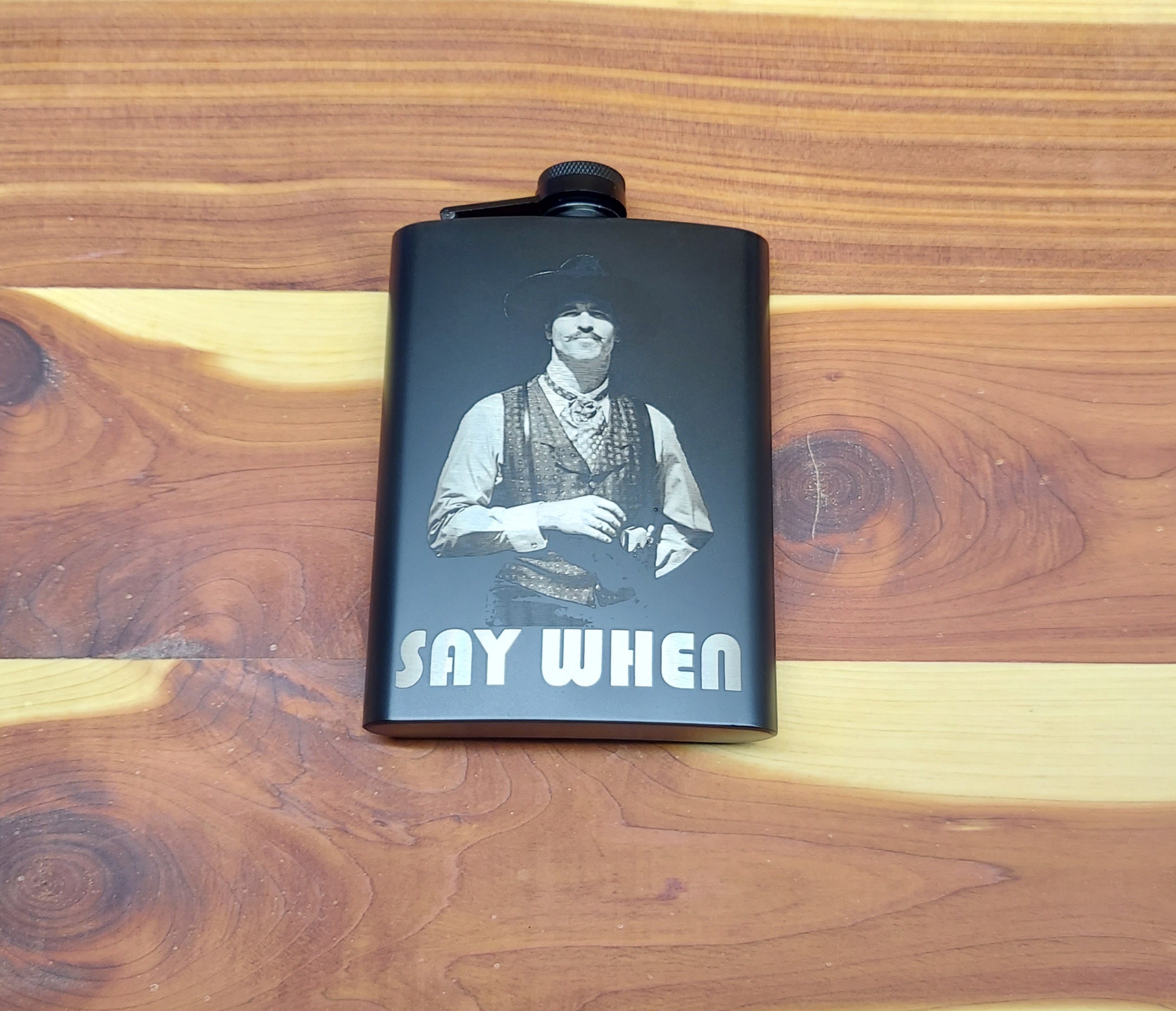 Tombstone Doc Holliday Say When Black Stainless Hip Flask 8 Oz. - Etsy