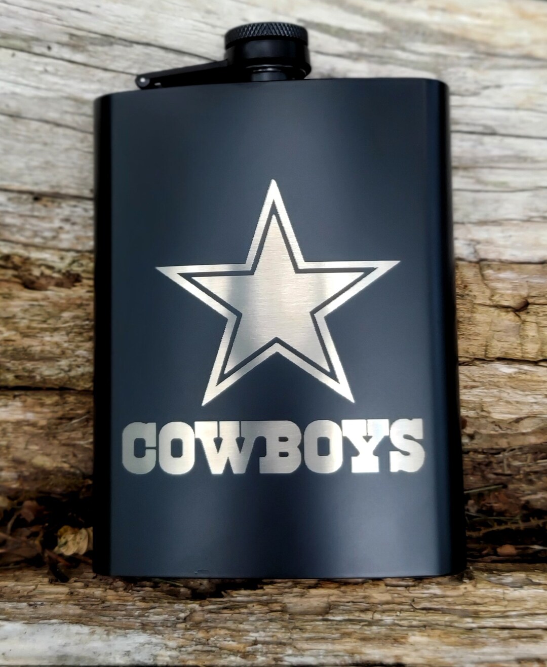 NFL Dallas Cowboys Laser Engraved Black Stainless Hip Flask 8 Oz. - Etsy
